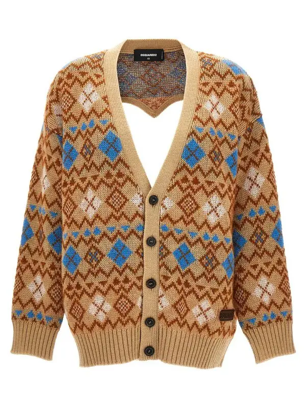 Dsquared2 Heart Vintage Shetland Cardigan - Multicolor