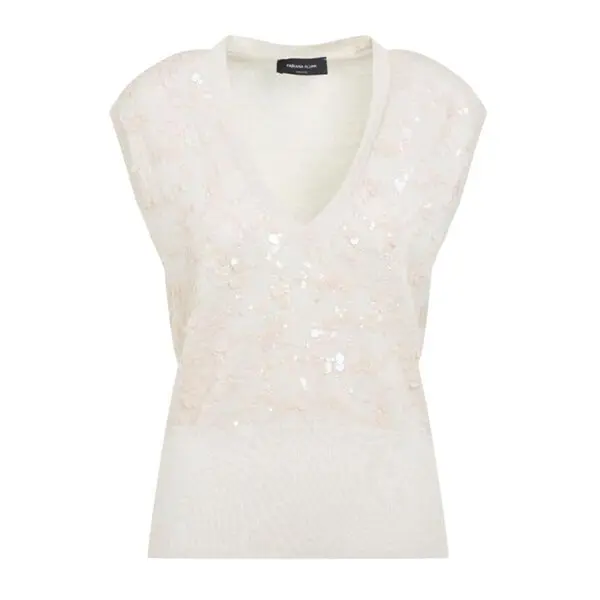 Fabiana Filippi Cotton Wool Cropped Vest - Vaniglia