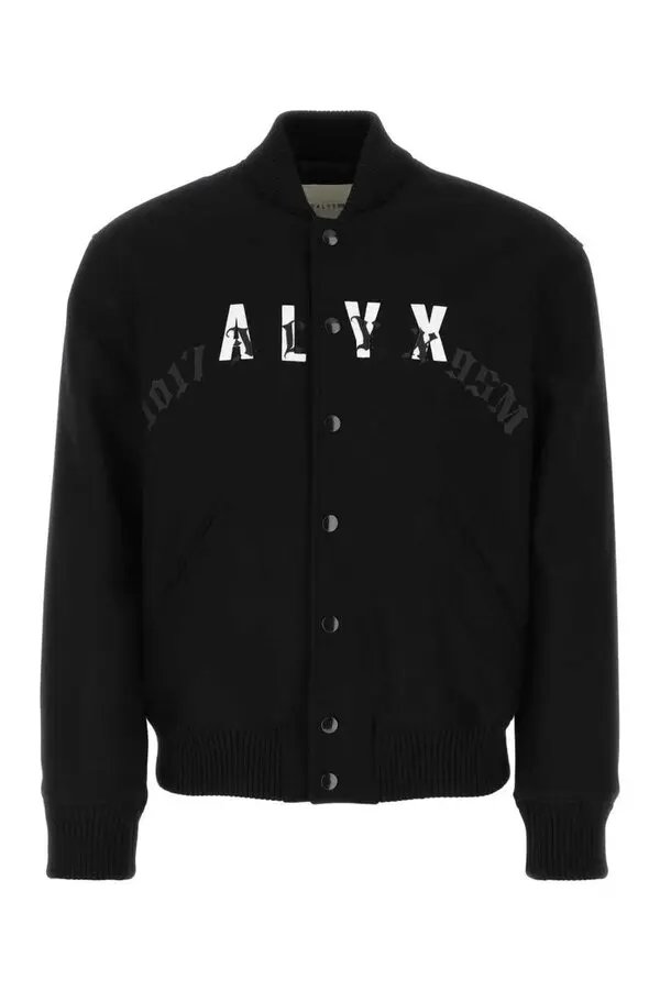 1017 Alyx 9sm Black Wool Blend Bomber Jacket - Multicoloured