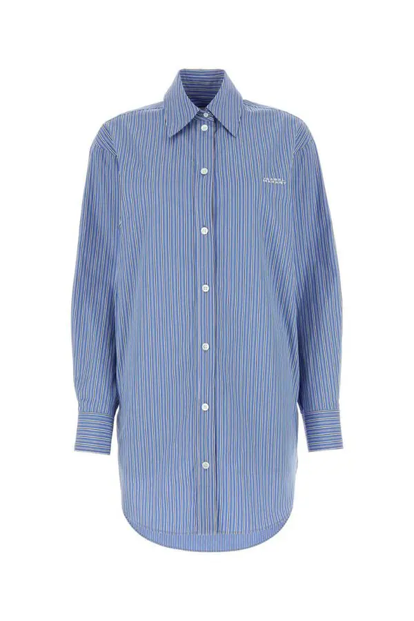 Isabel Marant Striped Embroidered Poplin Shirt - Stripped