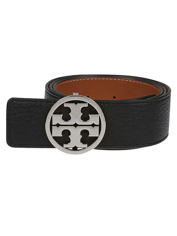 Tory Burch Miller Leather Belt - Black