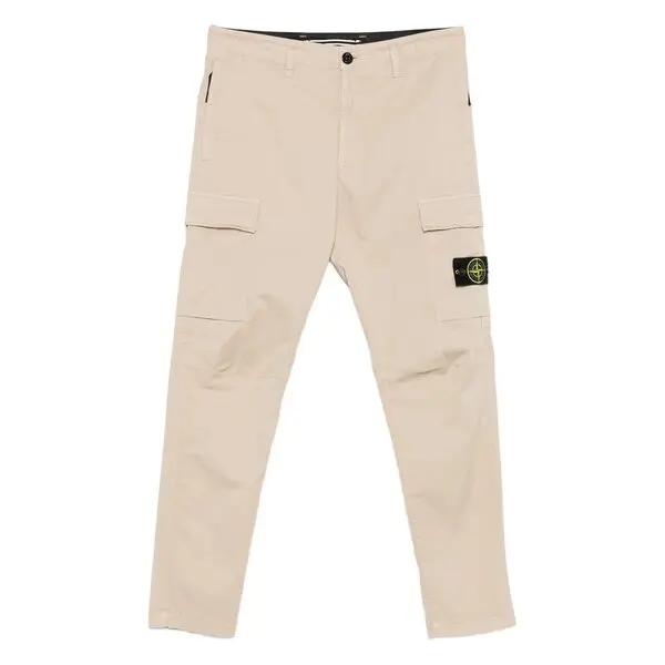 Stone Island Straight-leg Cotton Blend Pants - Beige