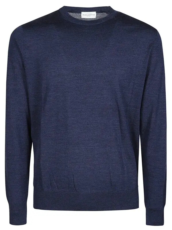 BALLANTYNE Plain Wool Sweater - Blue
