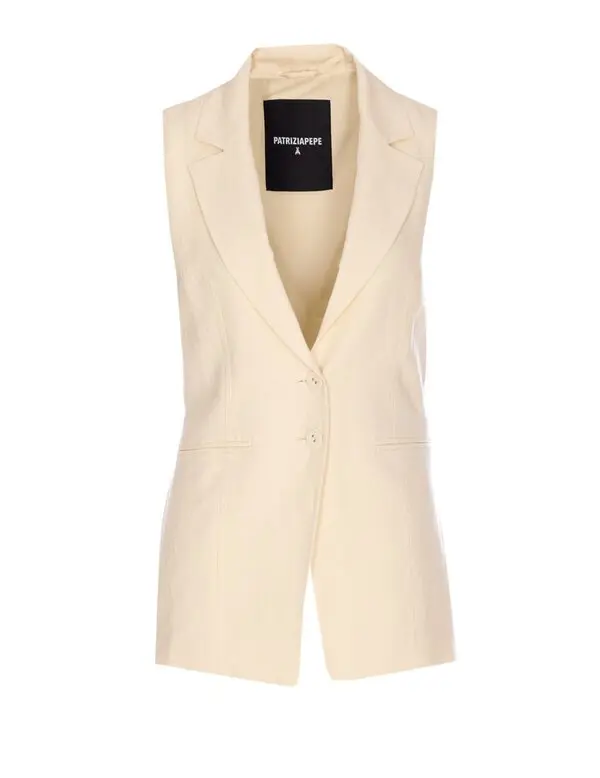 Patrizia Pepe Vest With Frontal Buttons Closure - White