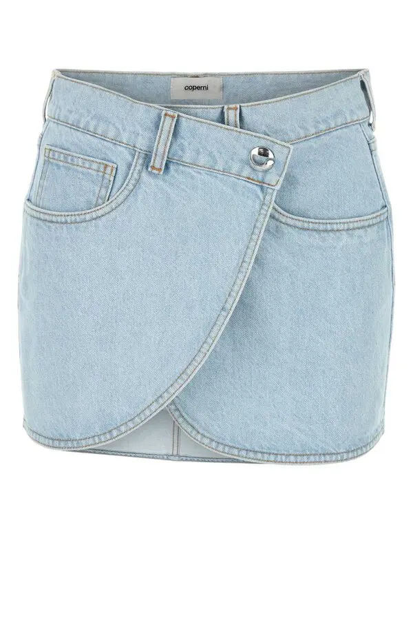 Coperni Asymmetric Denim Mini Skirt