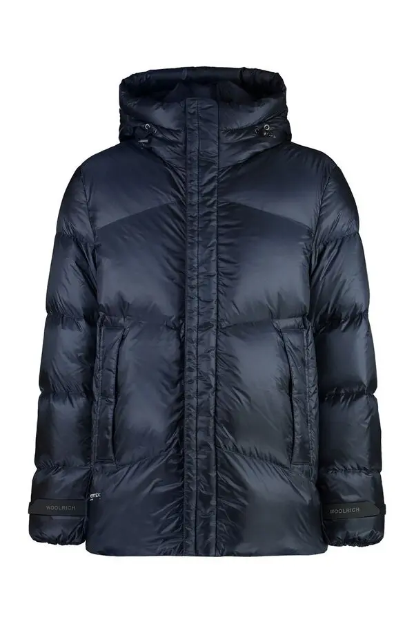 Woolrich Hooded Nylon Down Jacket - Blue