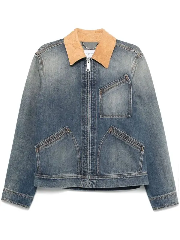 Alexander McQueen Denim Jacket - Blue Washed+sand
