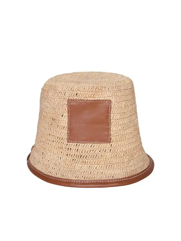 Jacquemus Raffia Bucket Hat - Brown