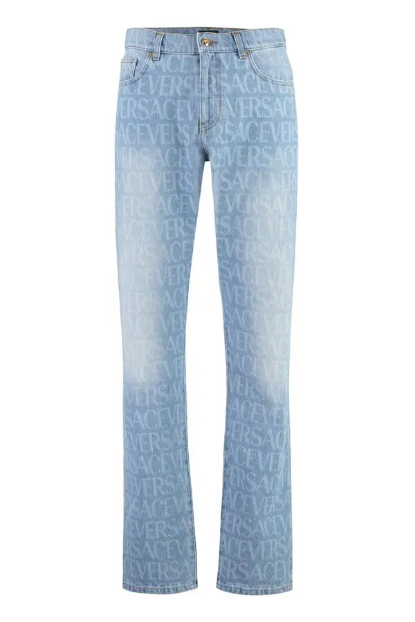 Versace 5-pocket Straight-leg Jeans - Navy