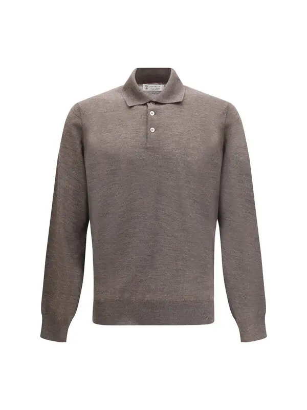 Brunello Cucinelli Knit Polo Shirt - Brown