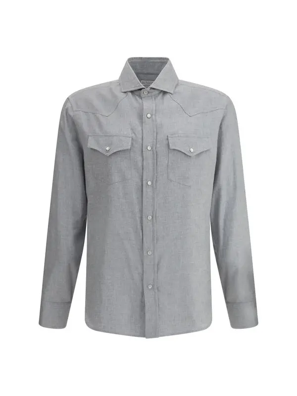Brunello Cucinelli Cotton Shirt - Grey