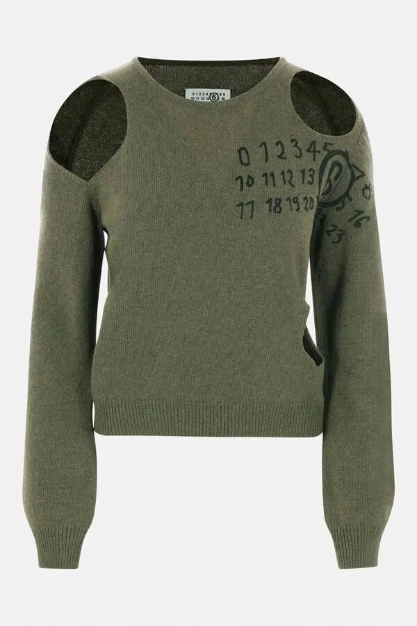 MAISON MARGIELA Khaki Wool Blend Pullover - Khaki Green