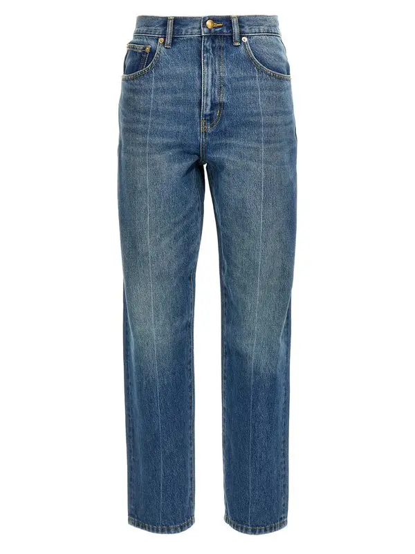 Tory Burch High-waisted Straight Leg Jeans - Blue