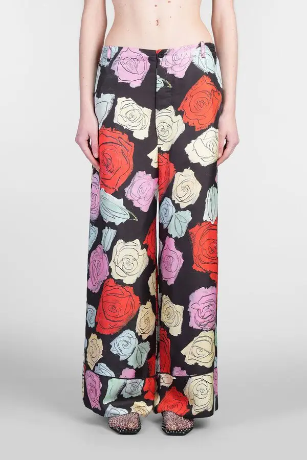 Marni Floral Print Silk Pants