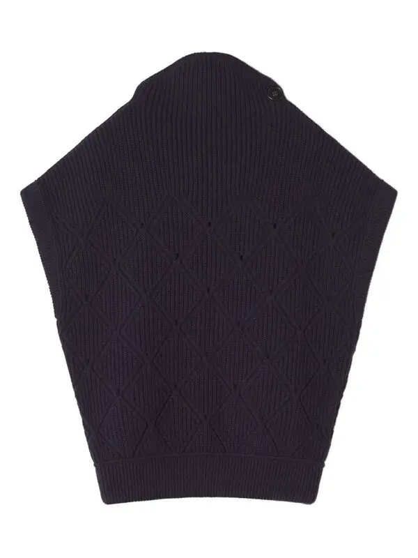 LANVIN High Neck Short Sleeve Sweater - Blue