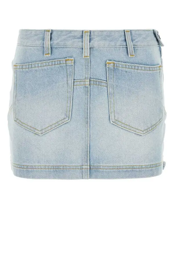 Attico Mini Denim Skirt - Blue