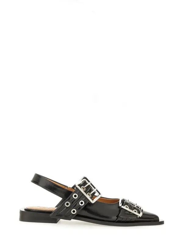 GANNI Ballerina With Buckle - Black