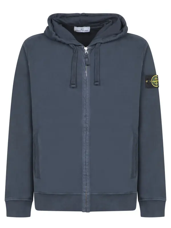 Stone Island Adjustable Hooded Sweatshirt - Blue