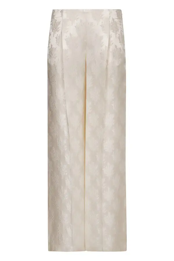 Fendi Floral Jacquard Silk Trousers