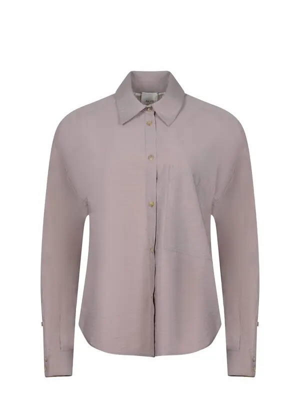 ALYSI Silk Crepe Shirt - Fango