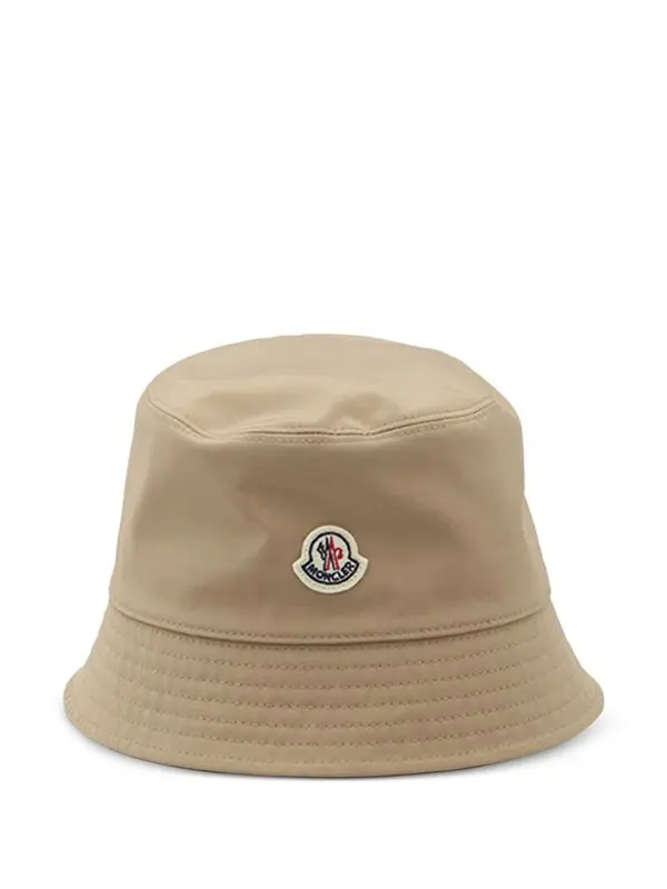 Moncler Logo-patch Bucket Hat - Open Beige