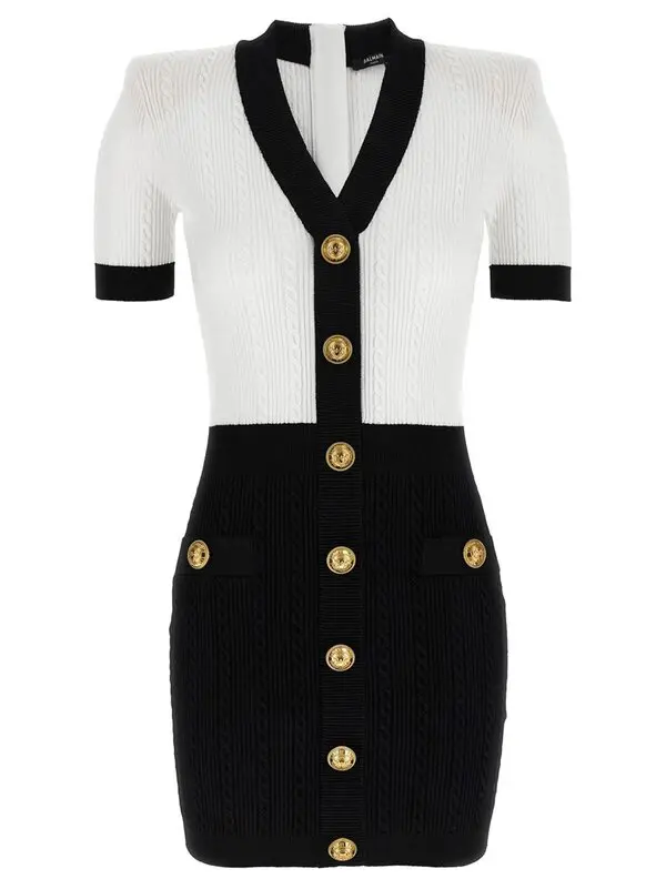 Balmain Knitted Mini Dress - Multicolor