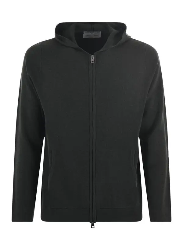 JEORDIE'S Wool Blend Hooded Cardigan