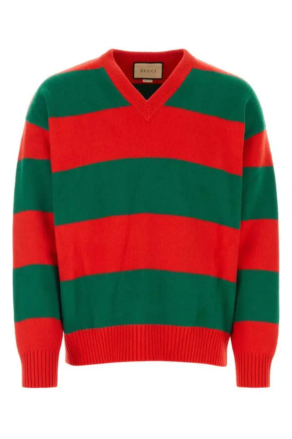 Gucci Embroidered Striped Knitwear