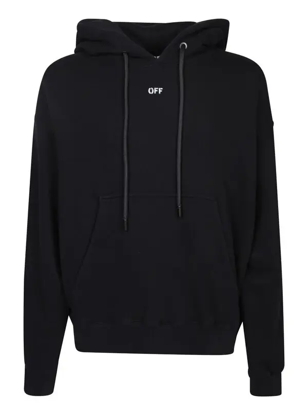 Off-White Cotton Hoodie - Black