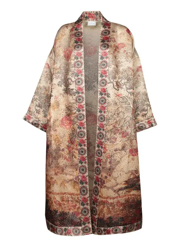PIERRE-LOUIS MASCIA Damask Kimono - Beige