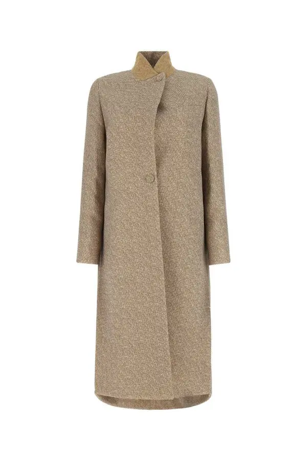 Fendi Embroidered Wool Blend Coat - Printed