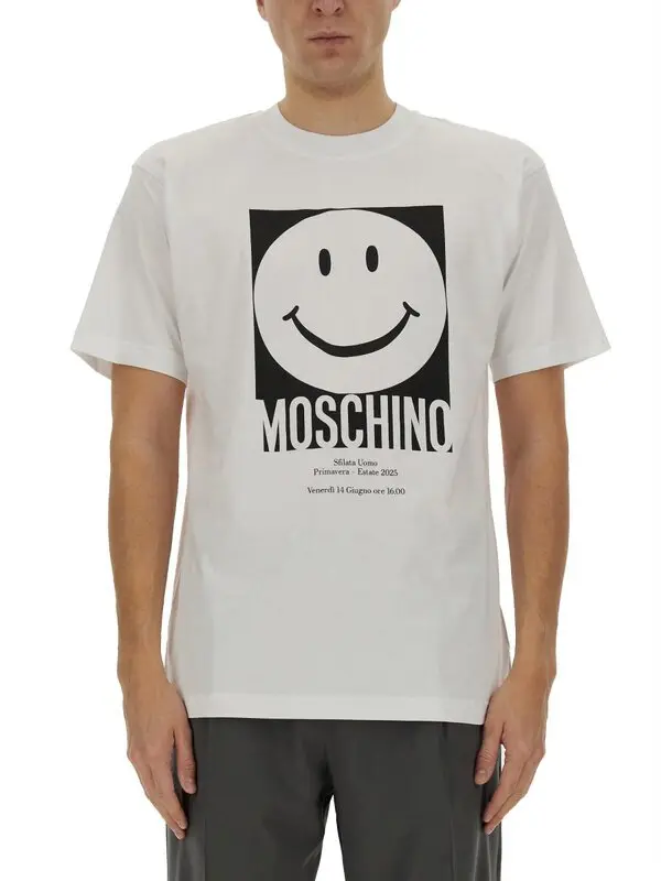 Moschino Logo Print Cotton T-shirt - White