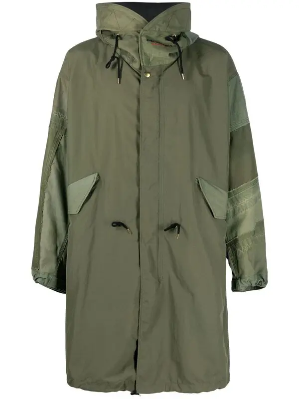 CHILDREN OF THE DISCORDANCE Hooded Patchwork Parka - Beige