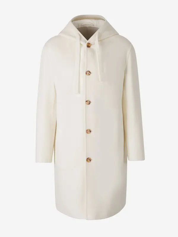 LARDINI Long Wool Coat - White