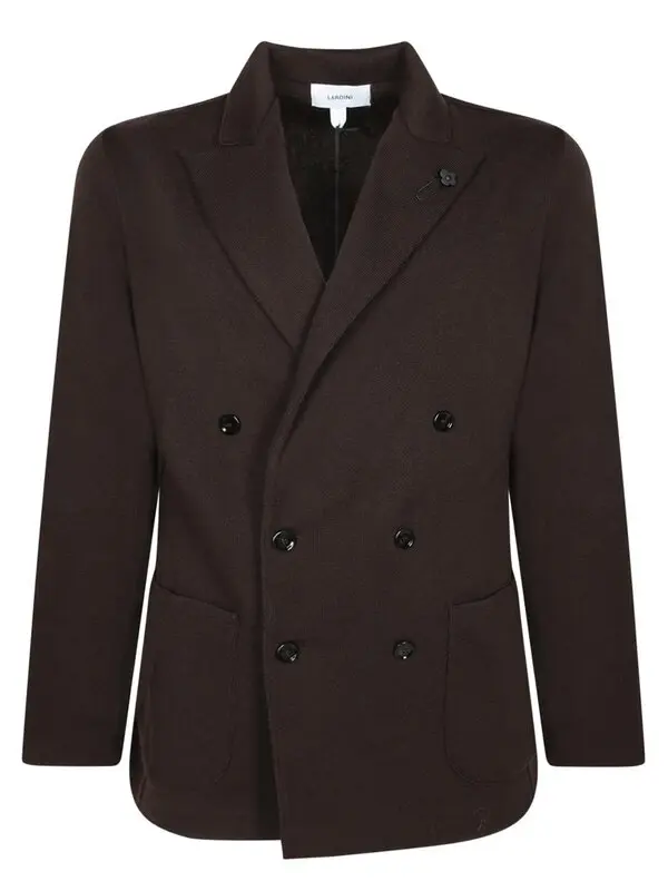 LARDINI Double-breasted Cardigan - Brown