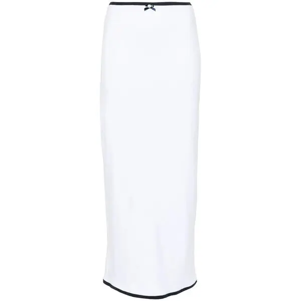ROWEN ROSE Straight Cotton-blend Skirt