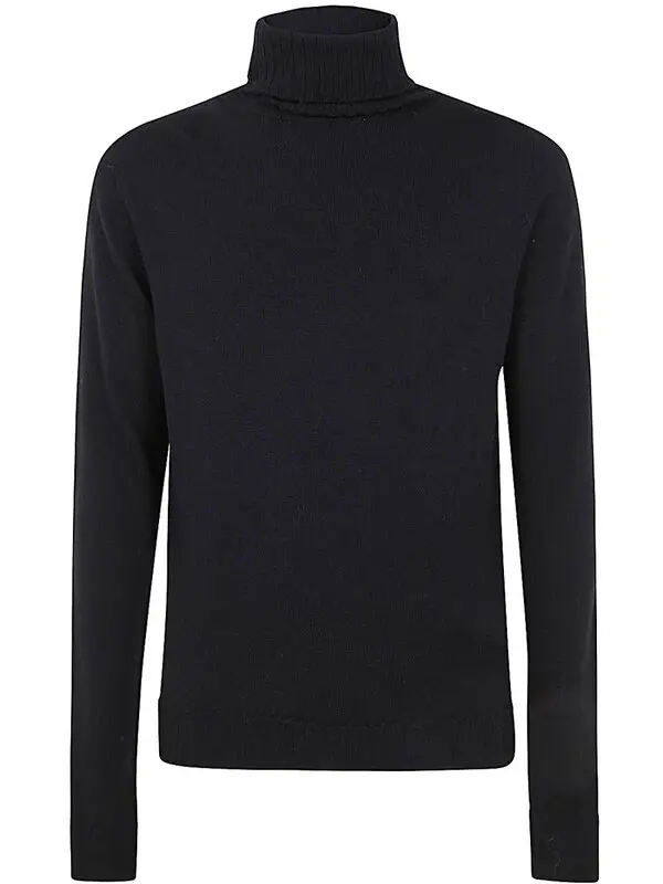 MD75 Turtle Neck Merinos Sweater - Black