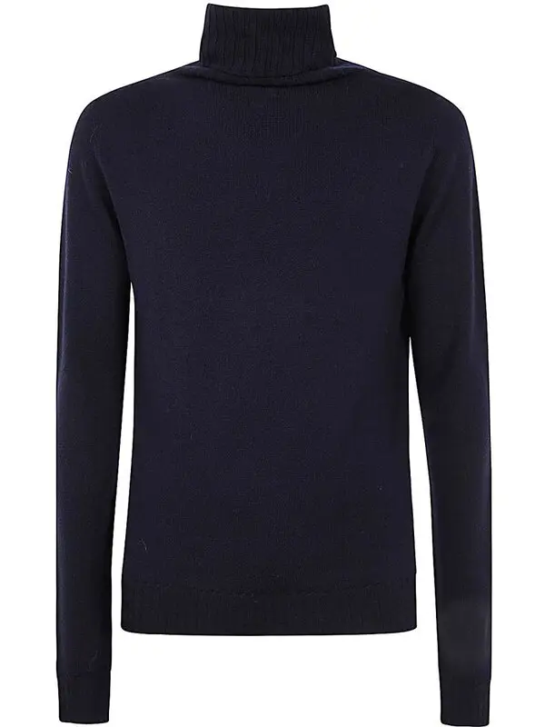 MD75 Merinos Wool Turtleneck Sweater - Blue