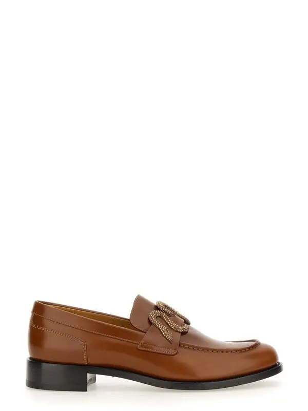 Rene Caovilla Leather Loafer - Brown