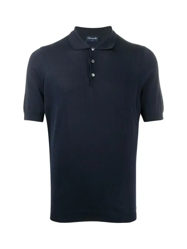 DRUMOHR Tricot S/s Polo - Blue