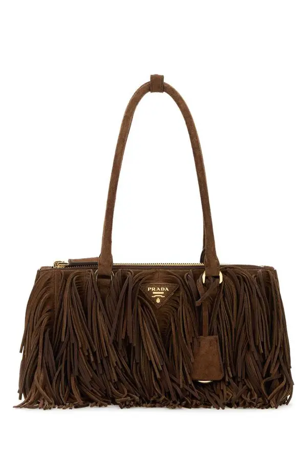 Prada Suede Shoulder Bag - Brown