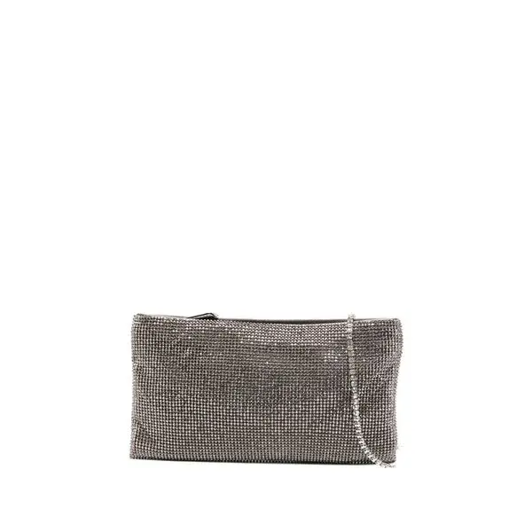 Benedetta Bruzziches Rectangular Bag With Crystal Embellishments - Silver