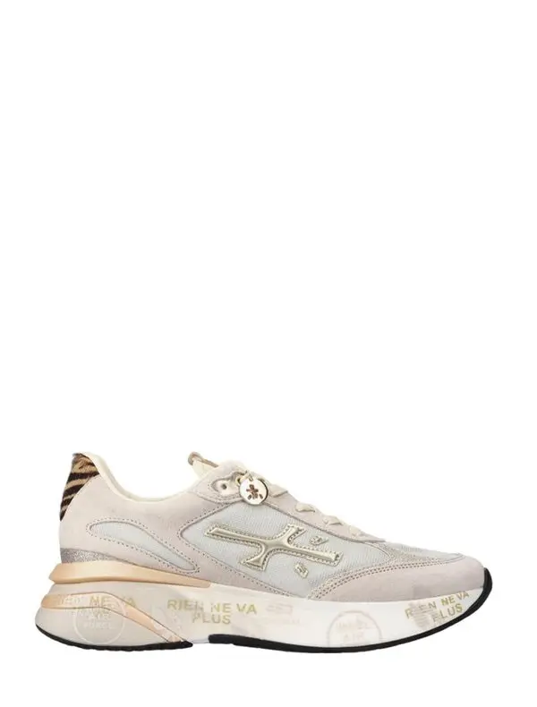 Premiata Lace Up Sneakers - Beige/gold