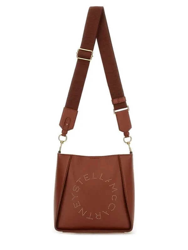 Stella McCartney Shoulder Bag With Logo - Brown