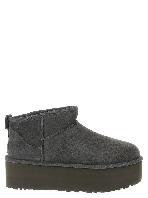 UGG Classic Ultra Mini Platform Ankle Boots - Gray