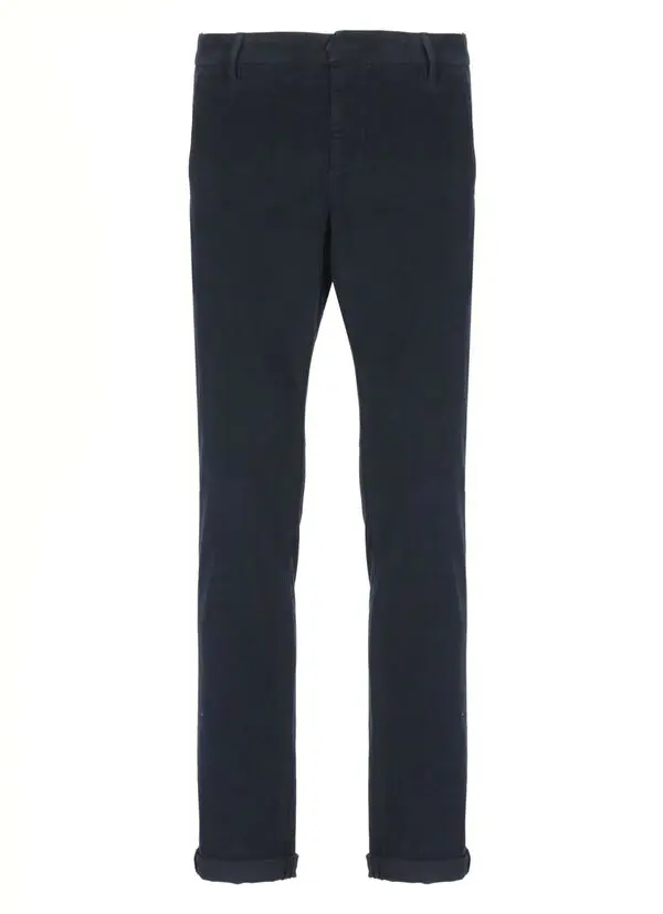 DONDUP Cotton Blend Trousers - Blue