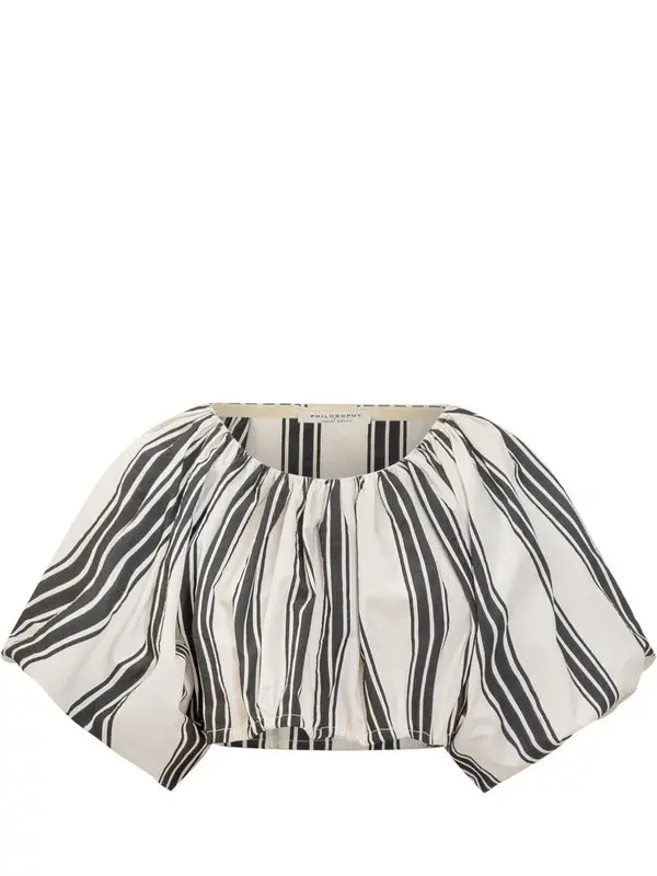 Philosophy Di Lorenzo Serafini Striped Cropped Shirt