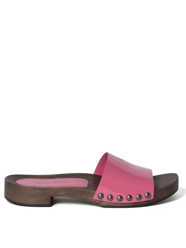 Miu Miu Patent Leather Clogs - Begonia