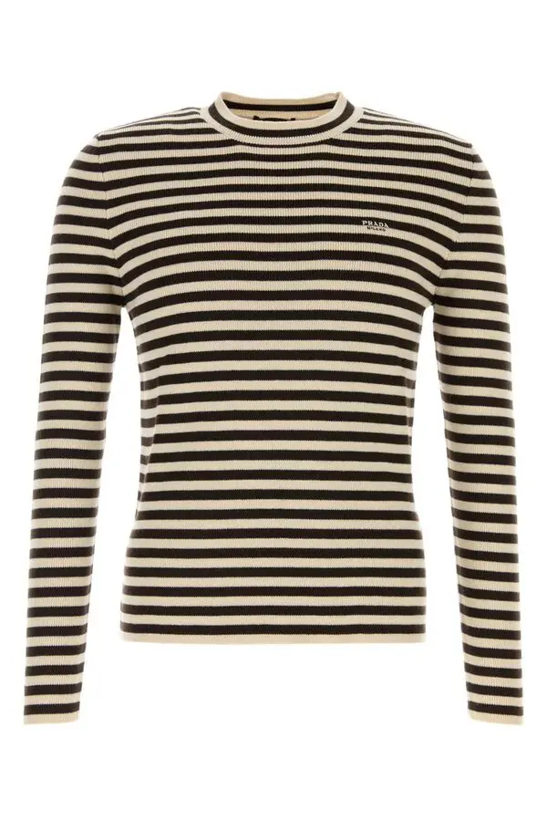 Prada Embroidered Wool Sweater - Stripped