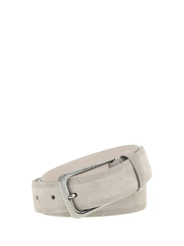Brunello Cucinelli Suede Leather Belt - Grey